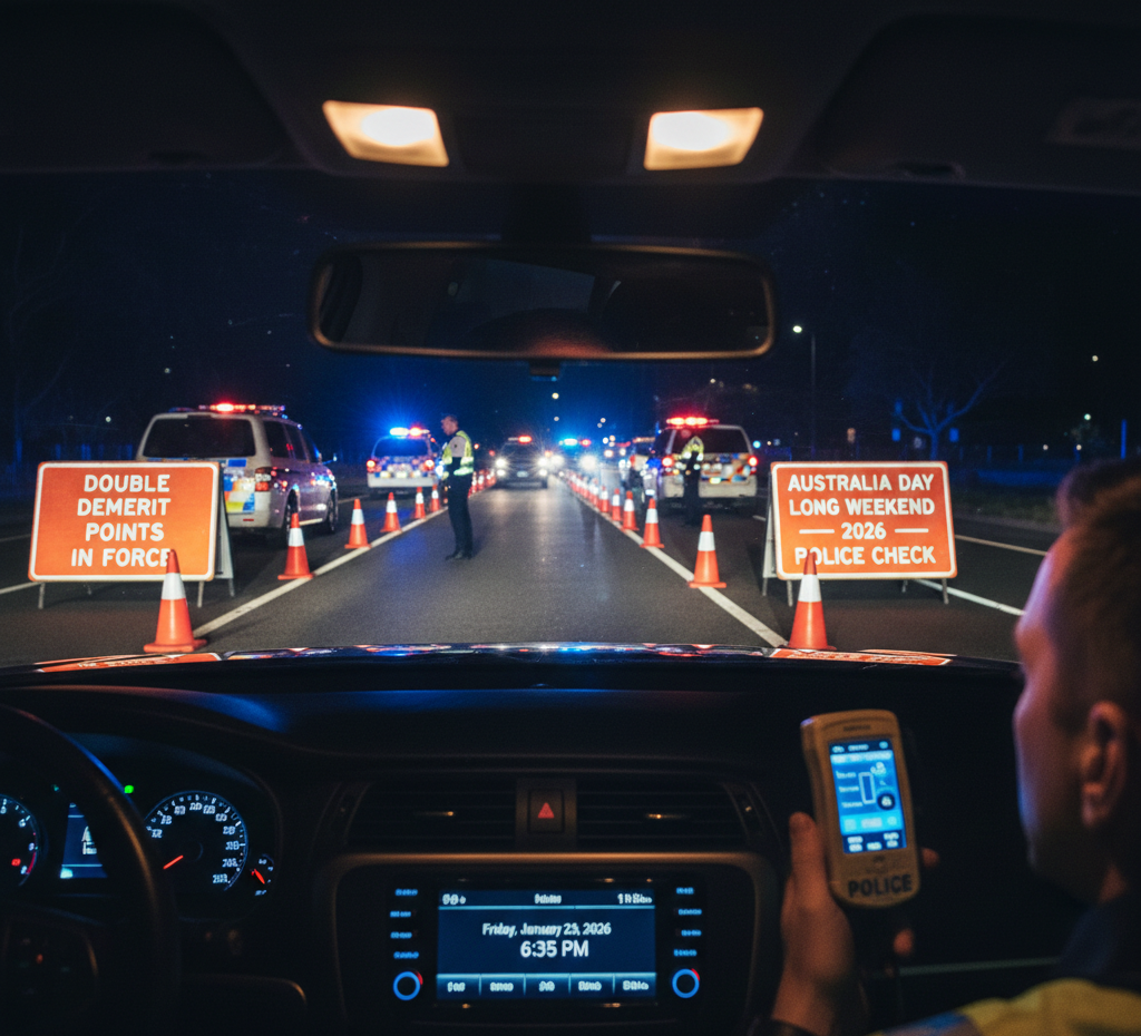 Double demerit points in force for Australia Day long weekend 2026